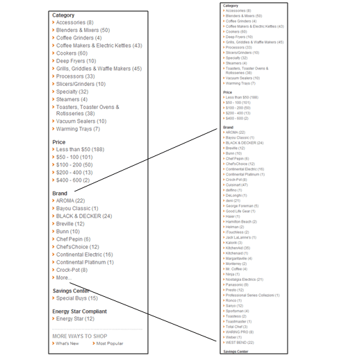 Faceted Navigation: Showing More Values | EXPERIENCING INFORMATION